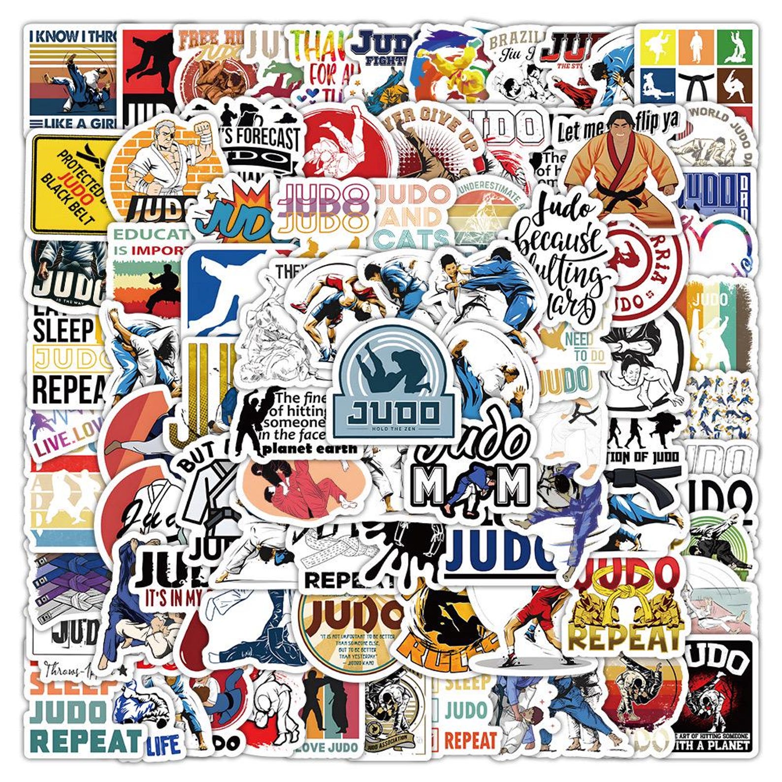 Judo Stickers Pack: DIY Creative Waterproof Vinyl Sports Decals（100pcs ...