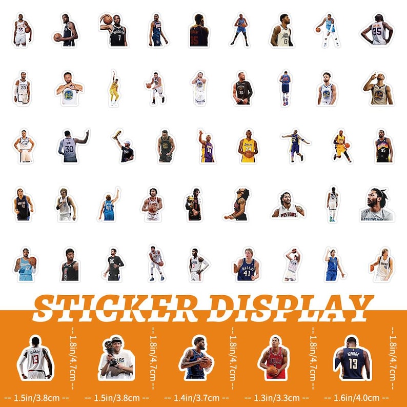 Basketball Superstar Stickers: 100 Pcs Vinyl Decals for Party Favors - Etsy