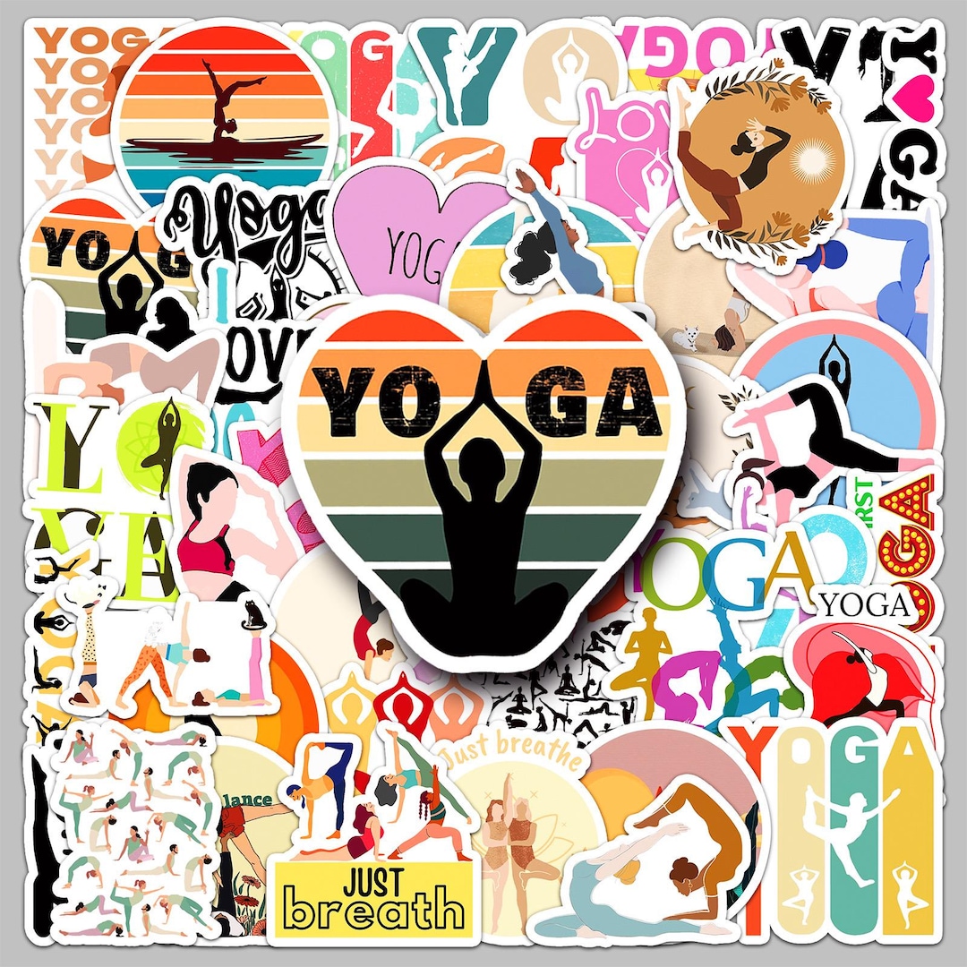 Yoga Exercise Stickers Pack: DIY Creative Waterproof Vinyl Decals (50 ...