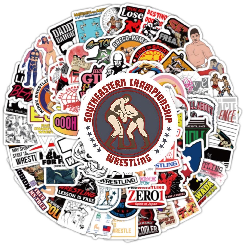 100pcs/set Wrestling Stickers Pack,wrestling Sports Stickers,wrestling ...