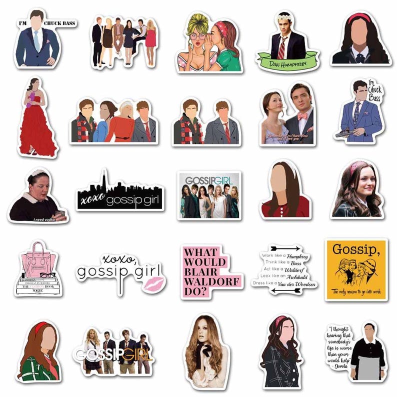 Classic American TV Series Gossip Girl Stickers Pack: Waterproof Vinyl ...
