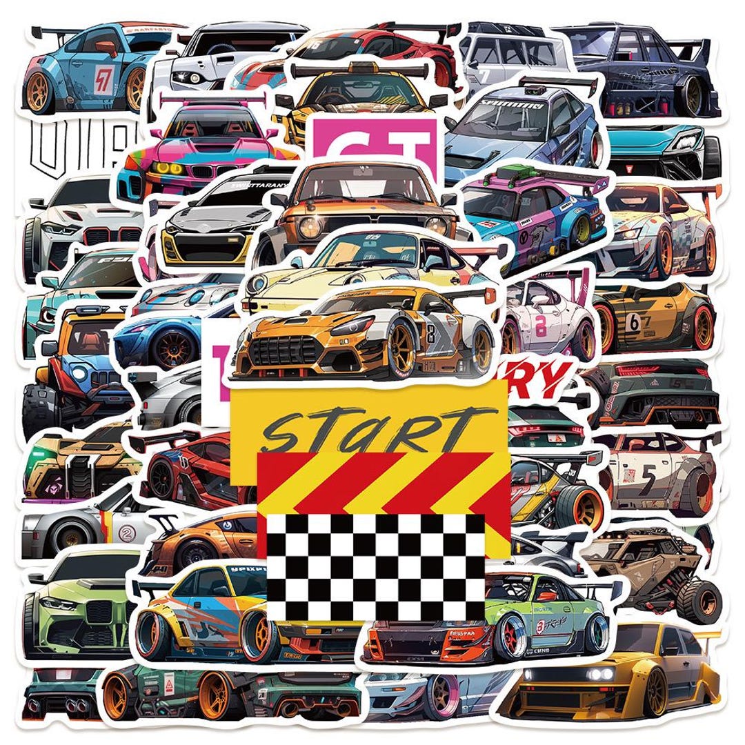 50pcs/set Super Cool Sports Car Modified Car Stickers Pack,racing Car ...