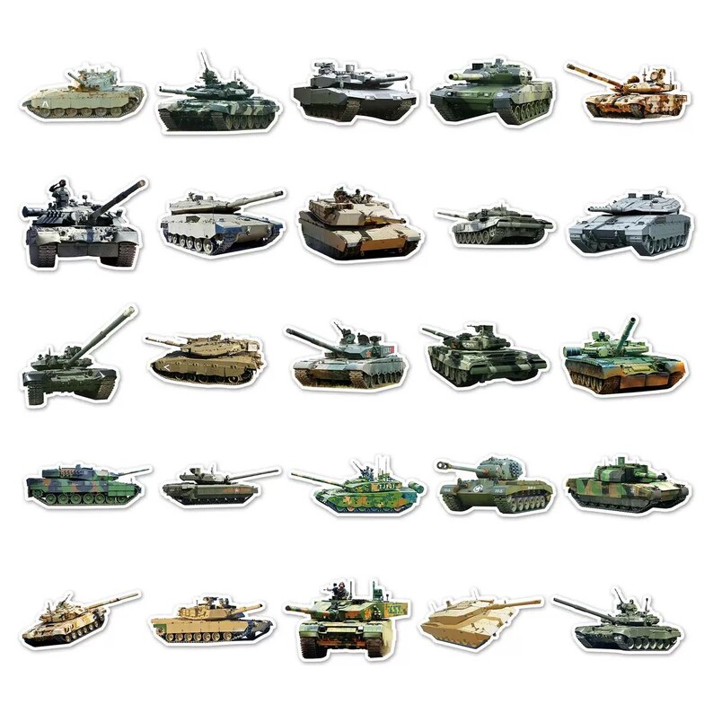 Warplane Tank Warship Stickers Pack: DIY Creative Waterproof Vinyl ...
