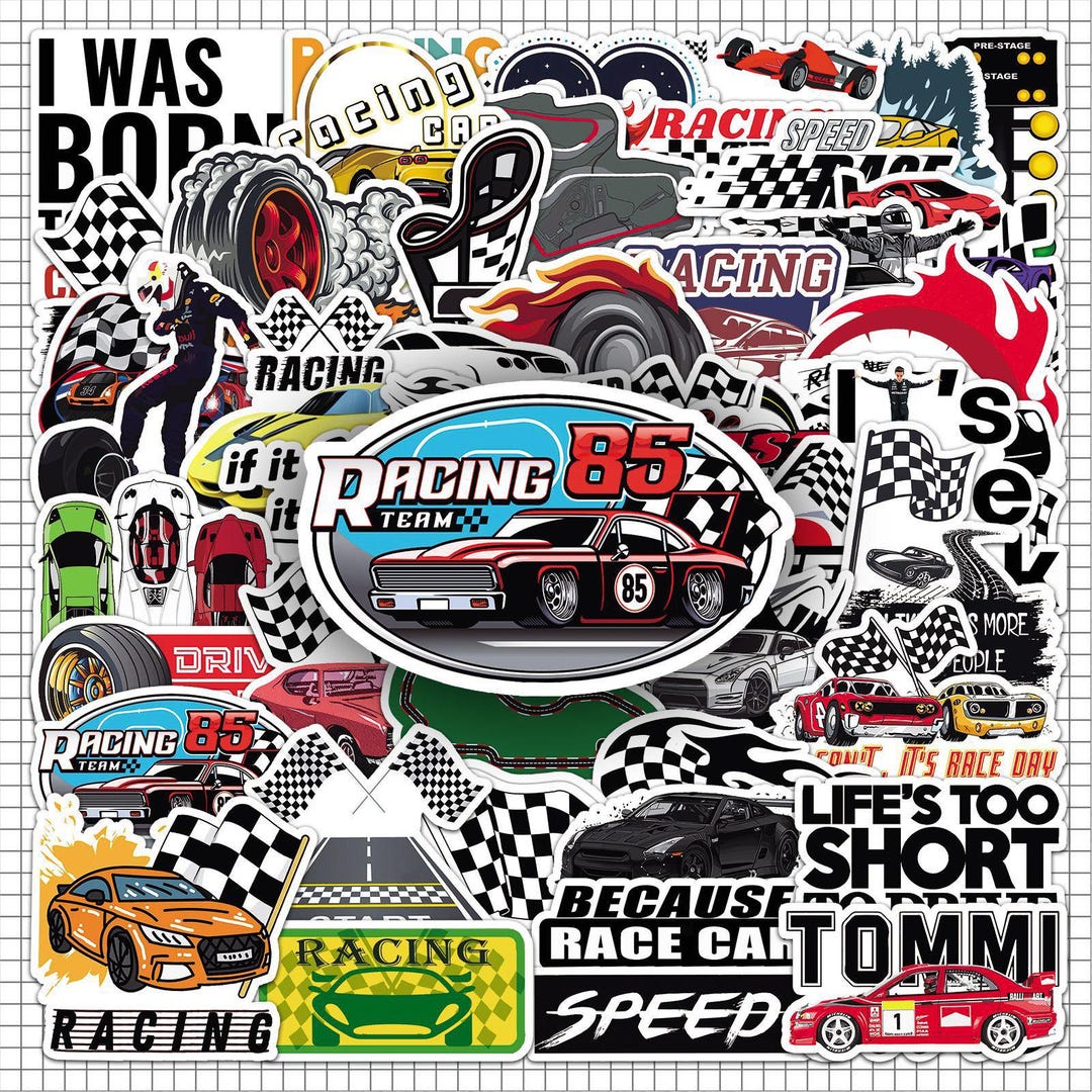 50pcs/set Racing Car Stickers Pack,sports Car Stickers,racing ...