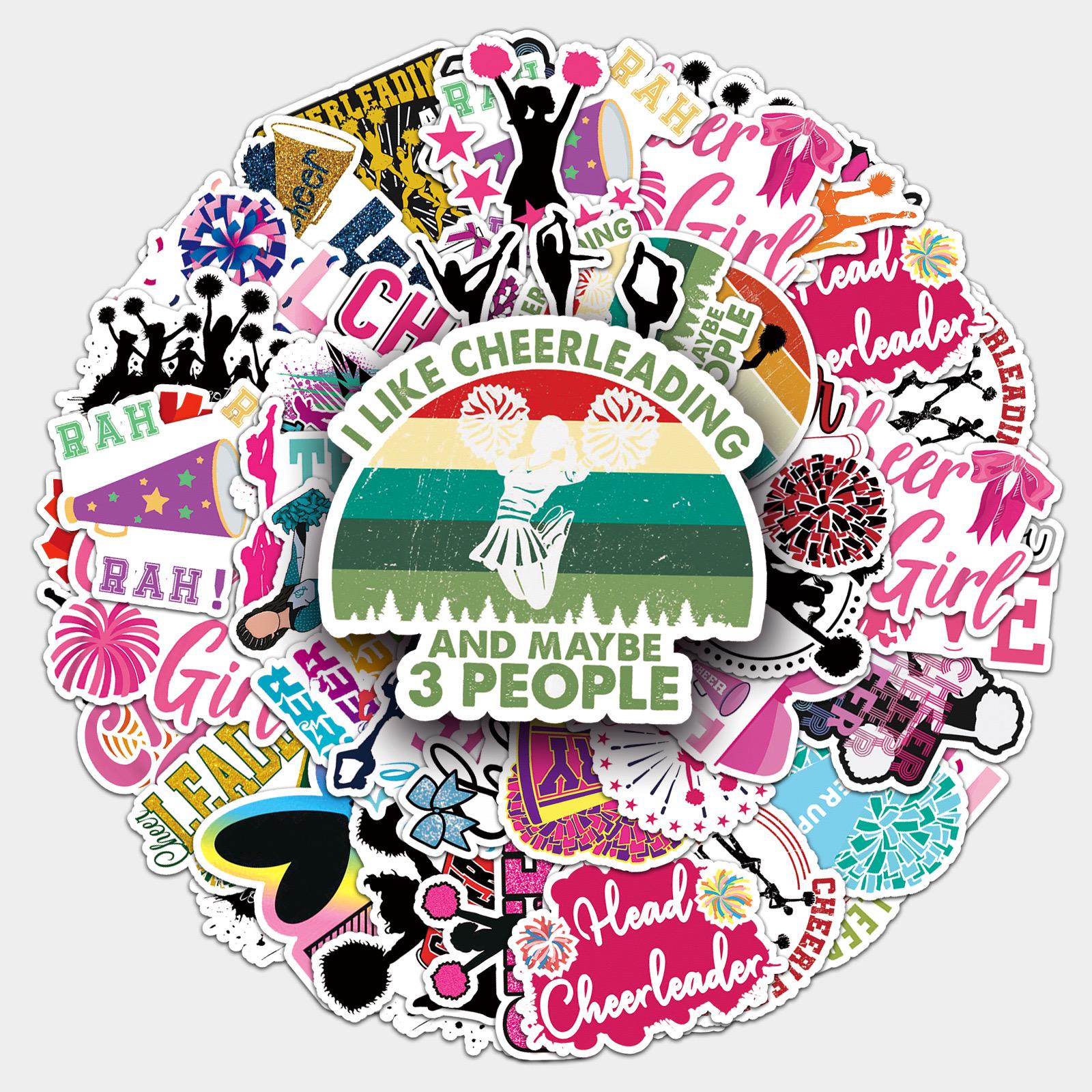 Cheerleading Team Stickers Pack: DIY Creative Waterproof Vinyl Decals ...