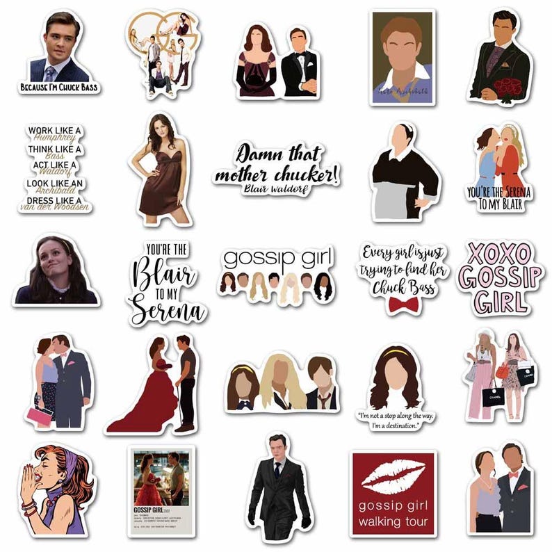 Classic American TV Series Gossip Girl Stickers Pack: Waterproof Vinyl ...