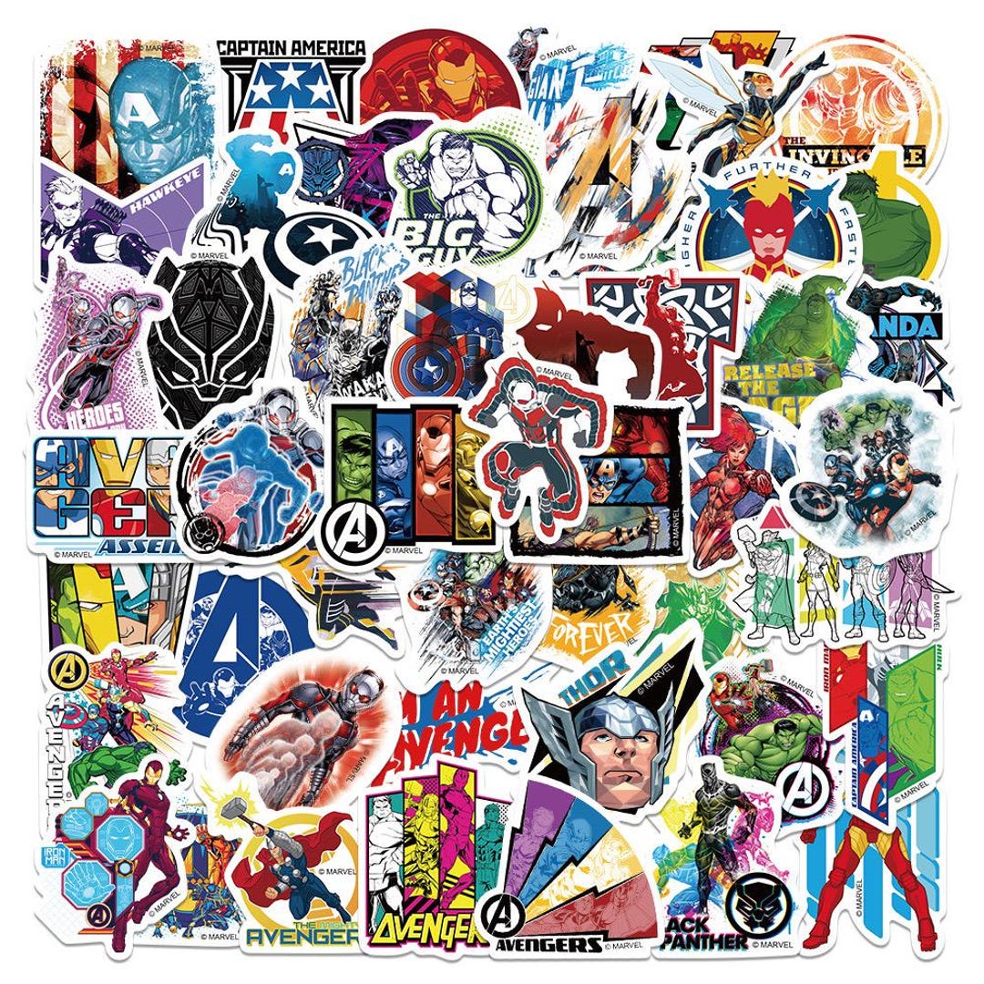 Cartoon Avengers Stickers: Iron Man, Captain America - Waterproof Vinyl ...