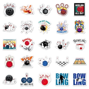 Bowling Stickers Pack: 50 Pcs Waterproof Vinyl Decals - Etsy