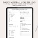 Printable or Digital Daily Mental Health Log (created by a Therapist ...