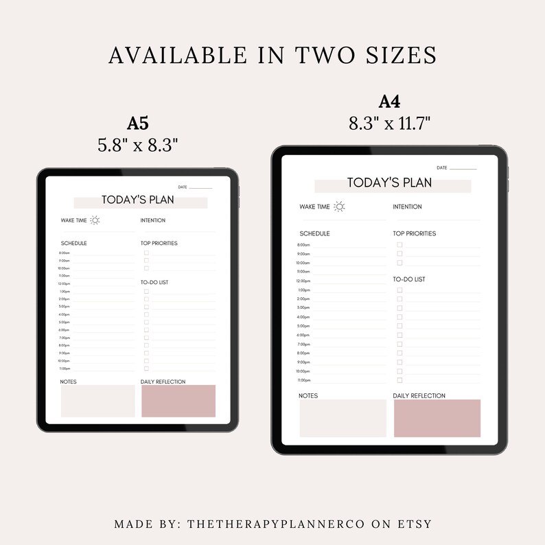 Printable or Digital Daily Planner, Mood Tracker, Task Tracker, ADHD ...