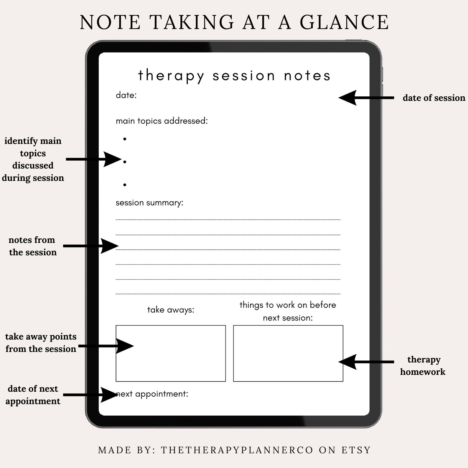 Therapy Note Sheets, Therapy Worksheet, Therapy Note Template, Therapy ...