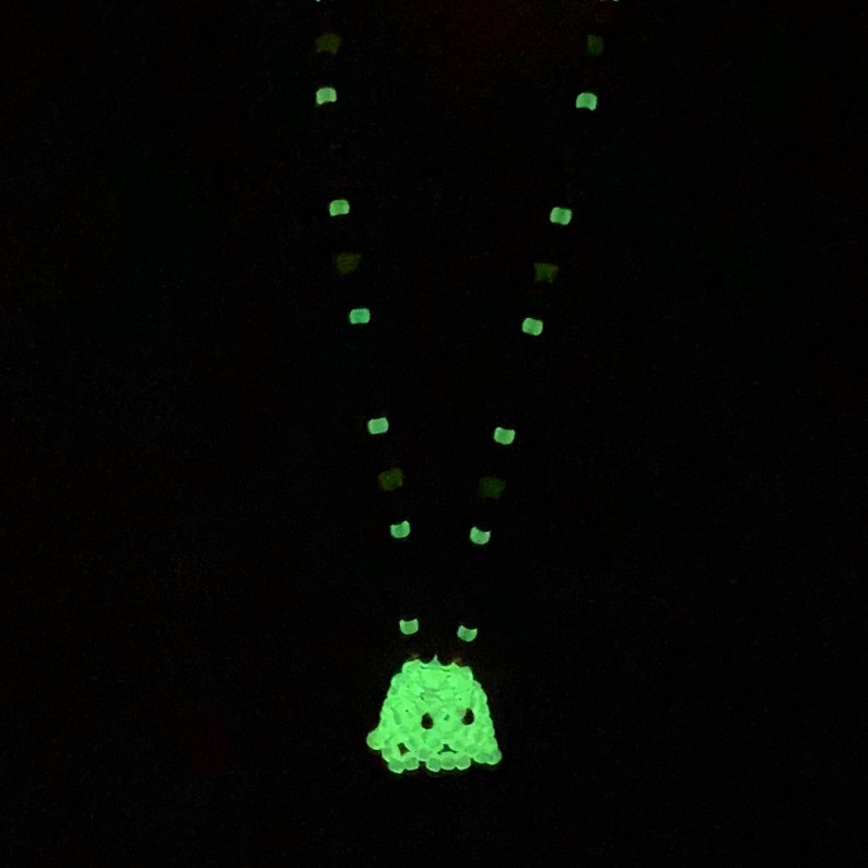 Ghost Kandi Necklace Glow in the Dark - Etsy