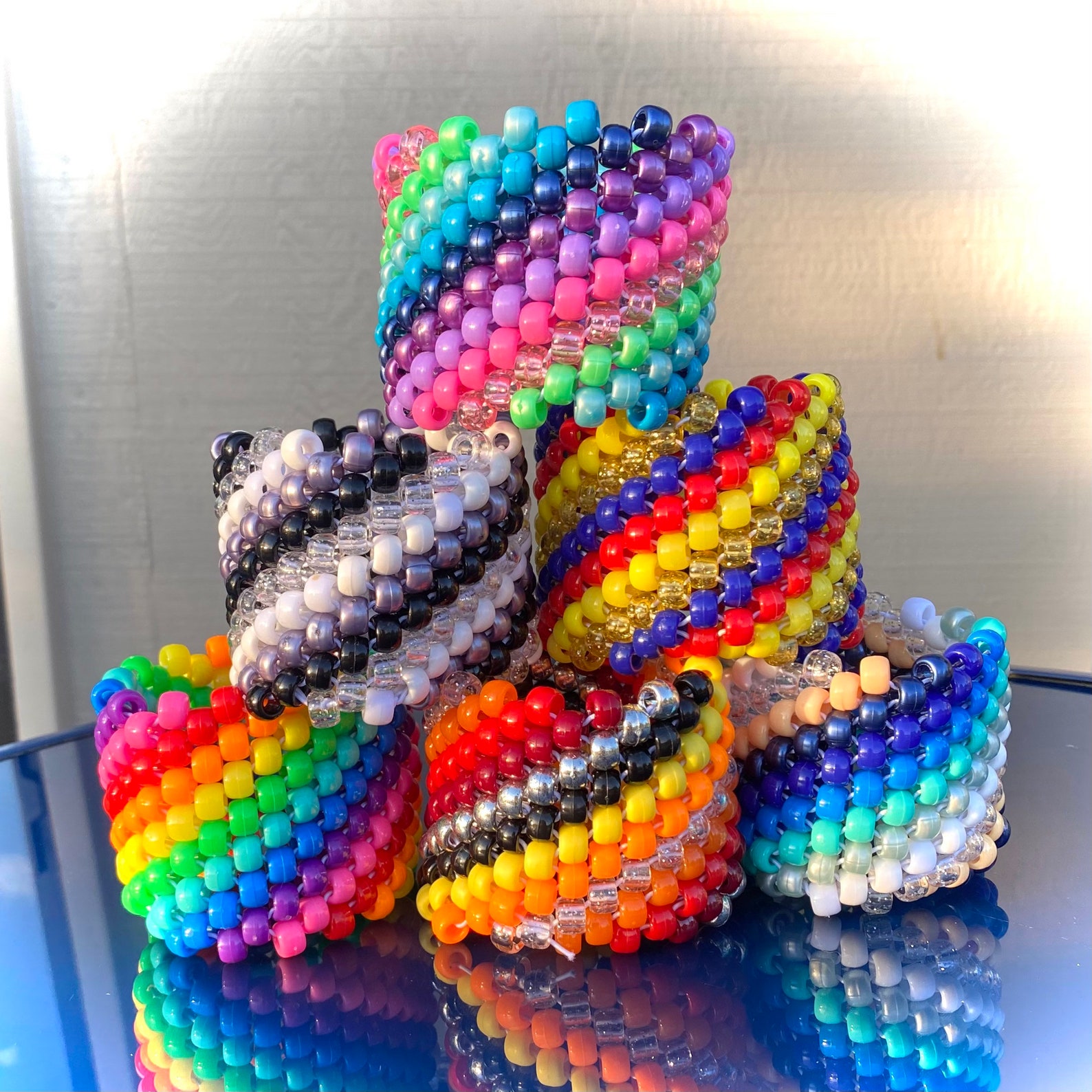 Custom/random Spiral Peyote Kandi Cuffs - Etsy
