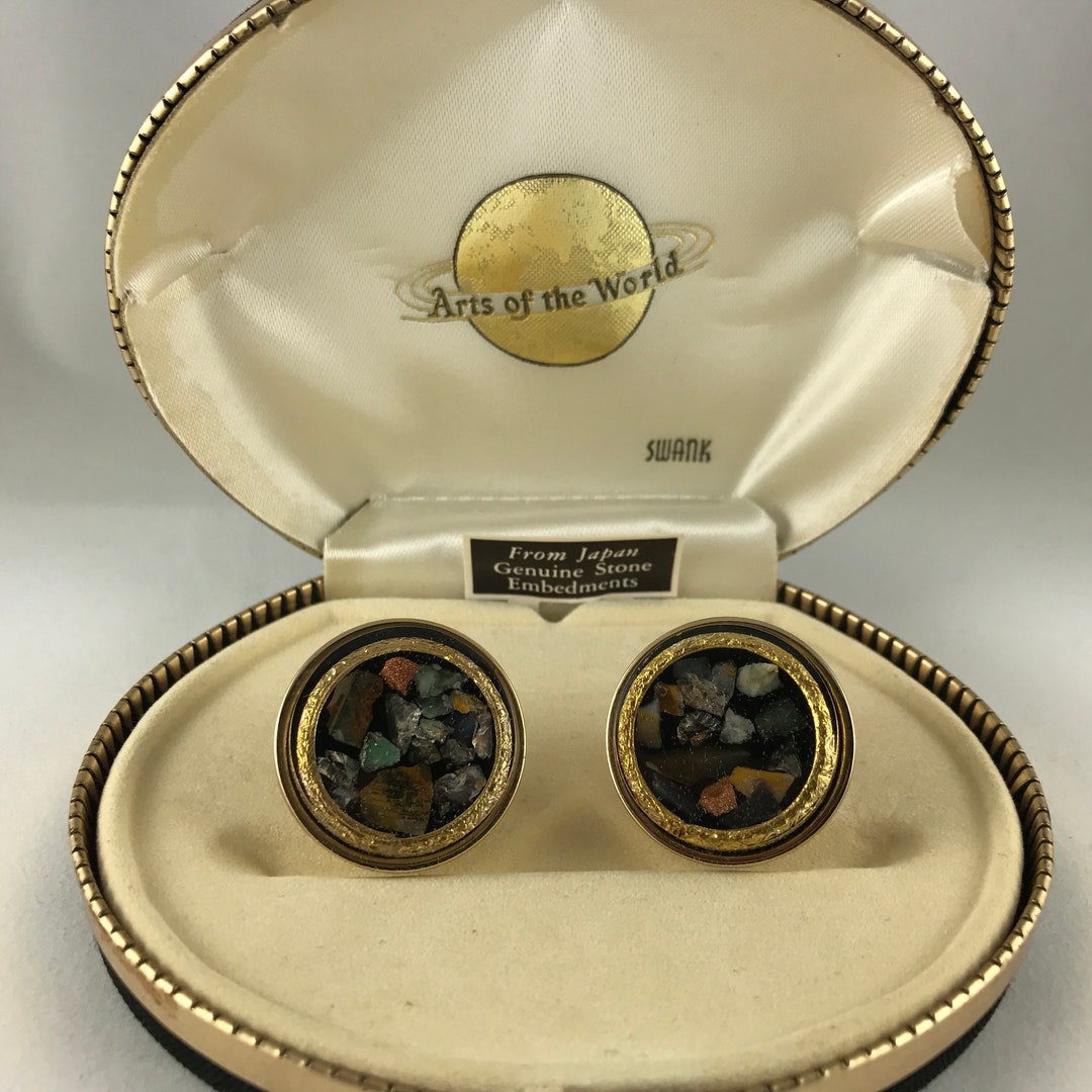 Unique and Very Rare Swank Cufflinks With Genuine Stone Embedments ...