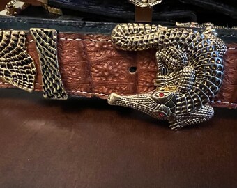 Leather Caiman Belt - Etsy