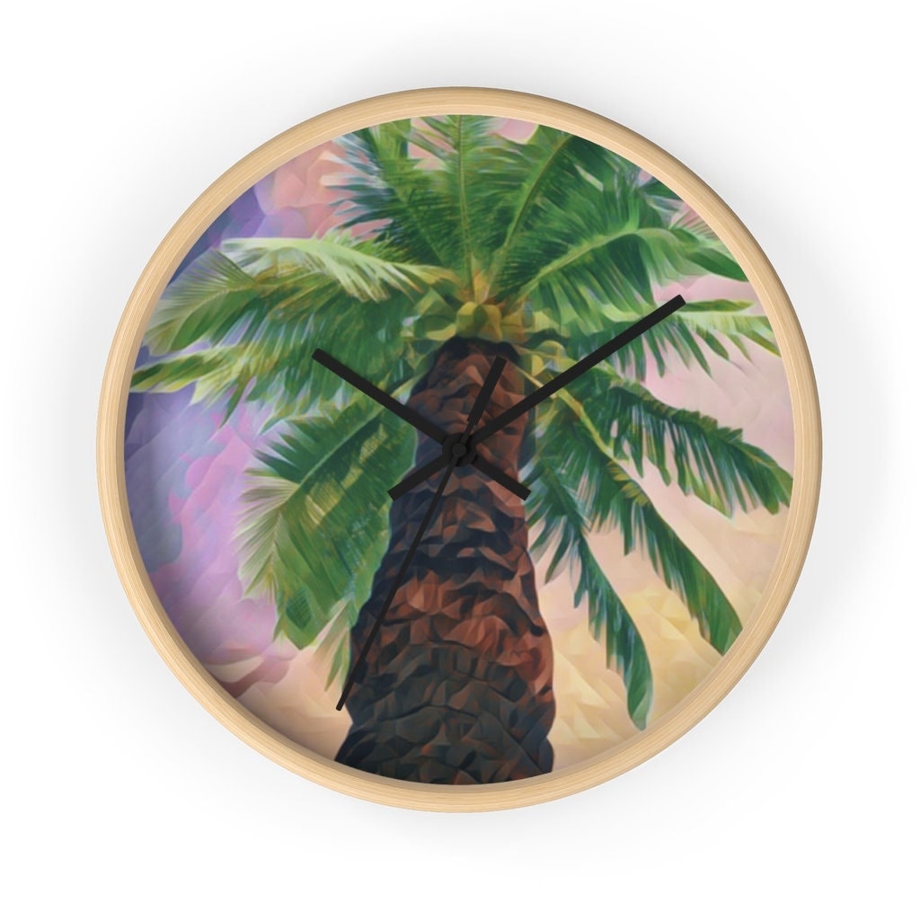 Trop-o'clock Palm Tree Wall Clock Fun and Decorative - Etsy