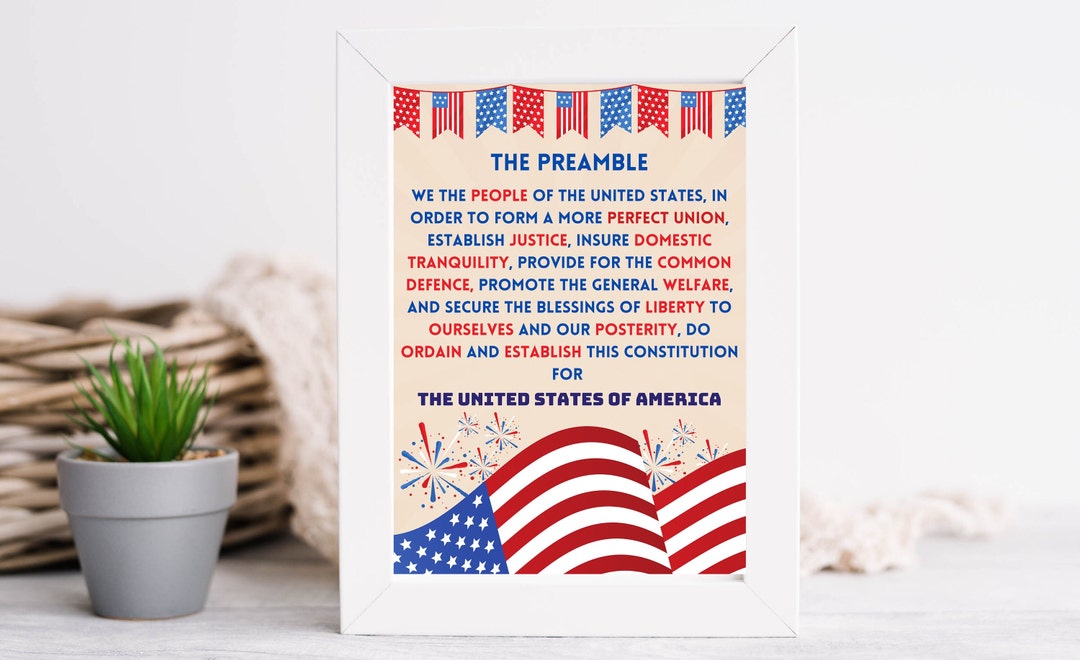 Inspirational Quote Poster - the Preamble - Etsy