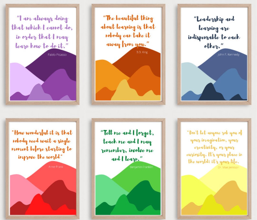 6 Inspirational Quote Poster Set - Etsy