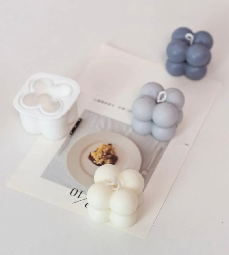 3D Bubble Cube Candle and Cavity Silicone Mold - Etsy