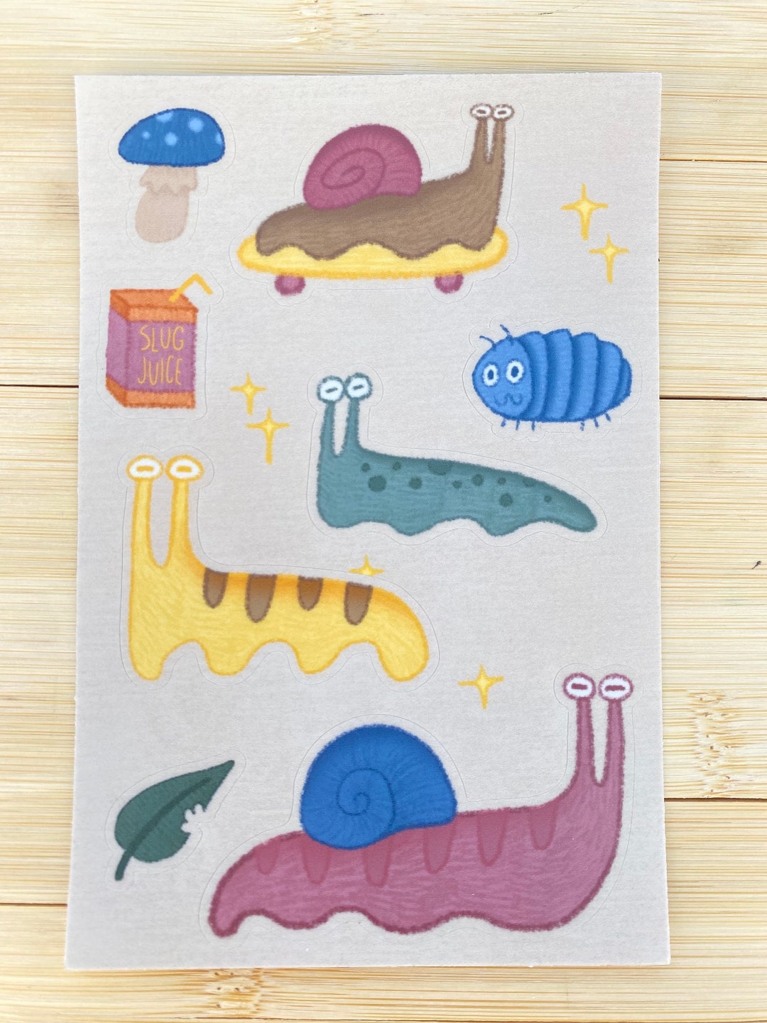 Slugs and Snails Sticker Sheet - Etsy