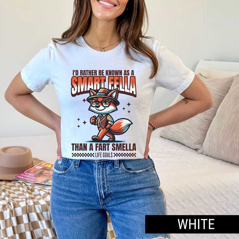 Smart Fella Fart Smella Fox Tshirt, Funny Fart Smells Weird T Shirt ...