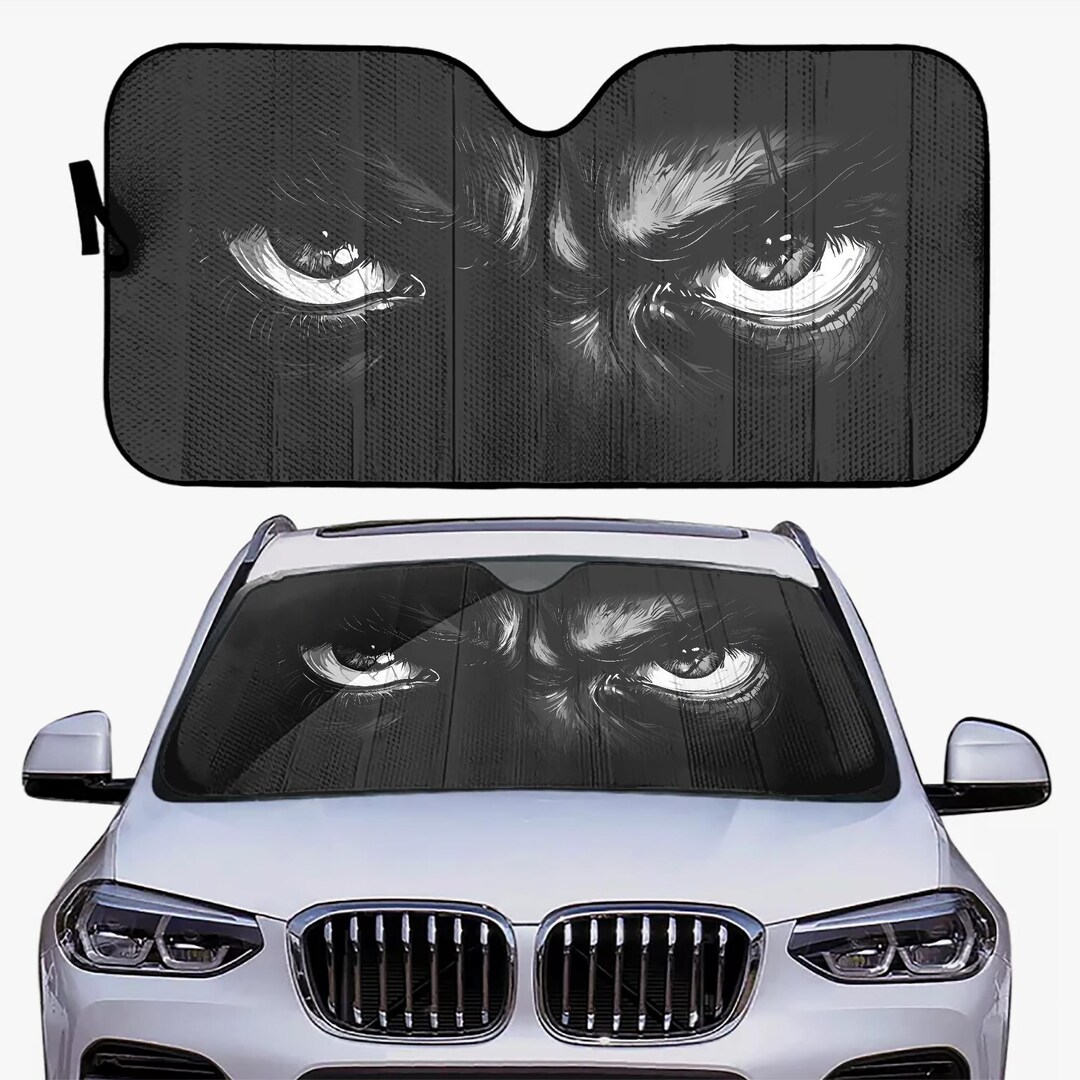 Mystic White Wolf Eyes Car Windshield Sunshade – Premium Heat and UV ...