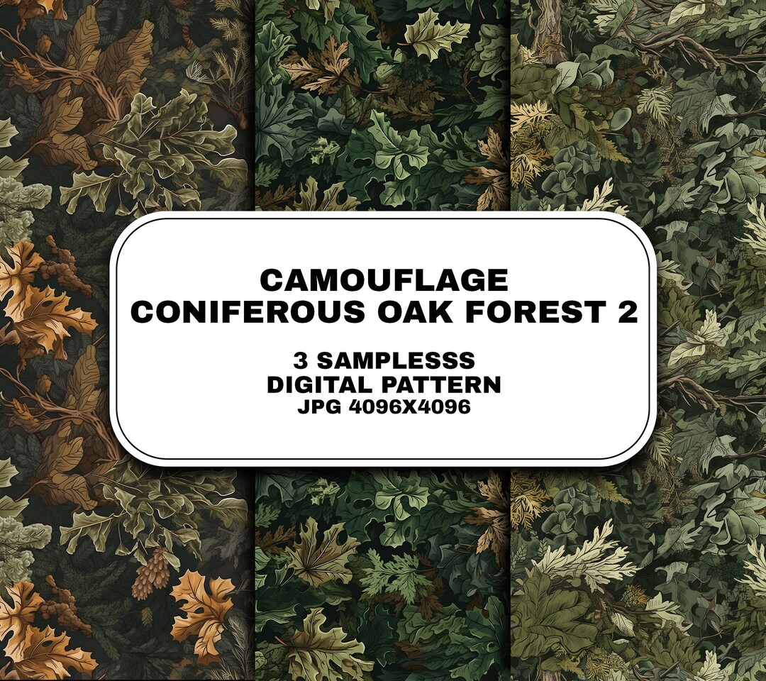 Unique CAMOUFLAGE Coniferous Oak Forest Pattern - Perfect for Outdoor ...