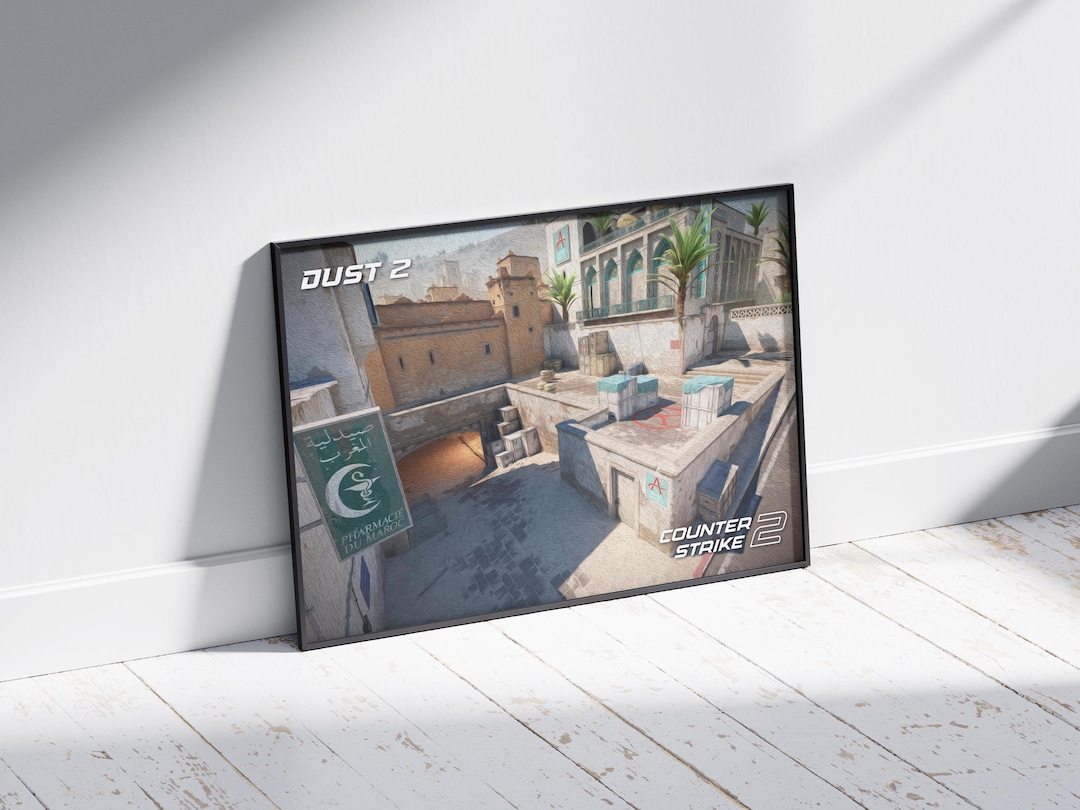 Dust 2 Counter-strike 2 Poster – Iconic Map Wall Art for Gamers and ...