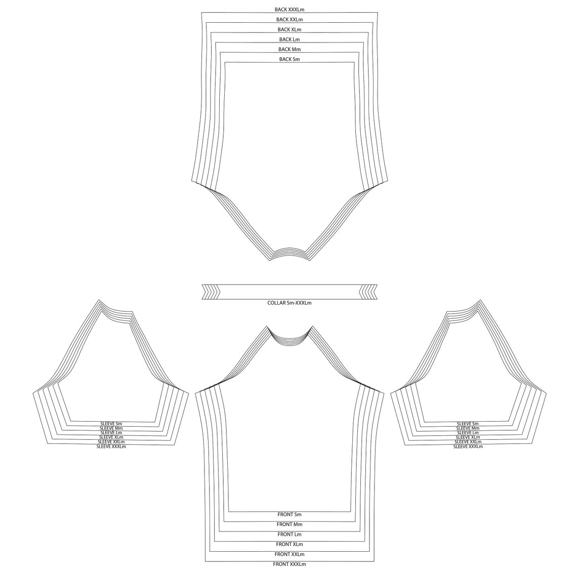 All Over Man Shirt Template PDF Sewing Pattern, for Sublimation, Svg ...