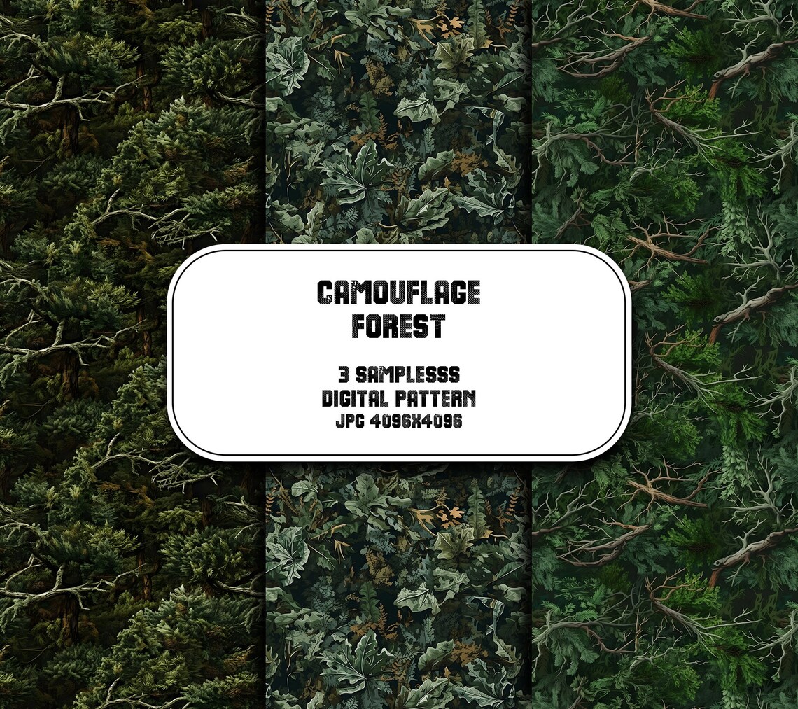 Forest Camo Seamless Pattern Digital Paper Download Forest Camouflage ...