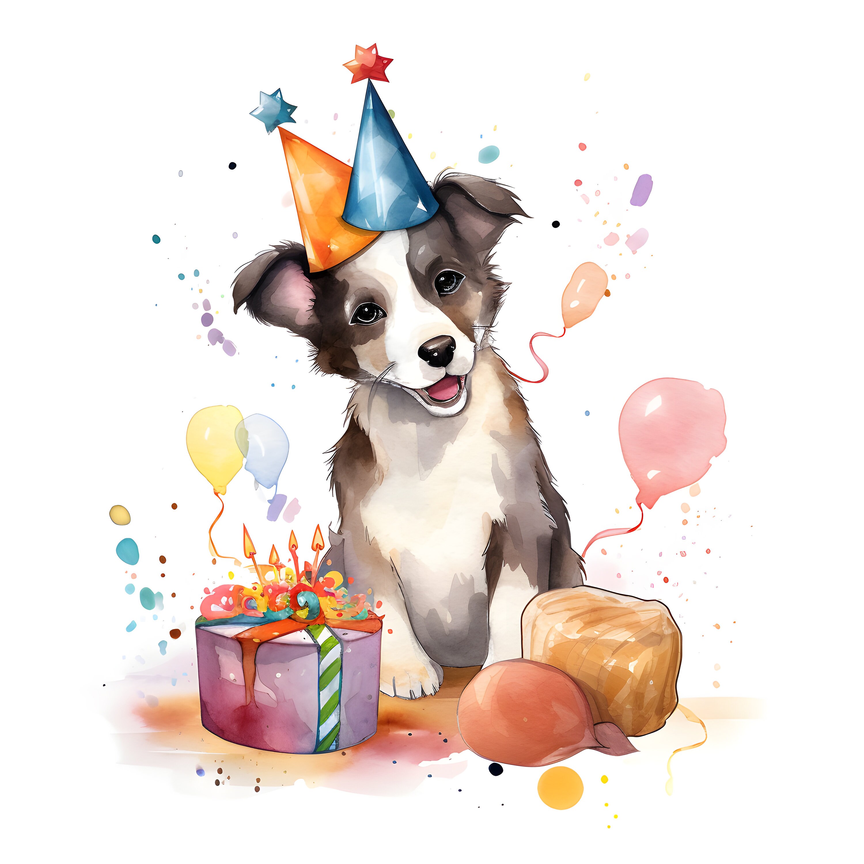 24 Adorable Birthday Puppy Clipart in High-quality JPG Format - Perfect ...