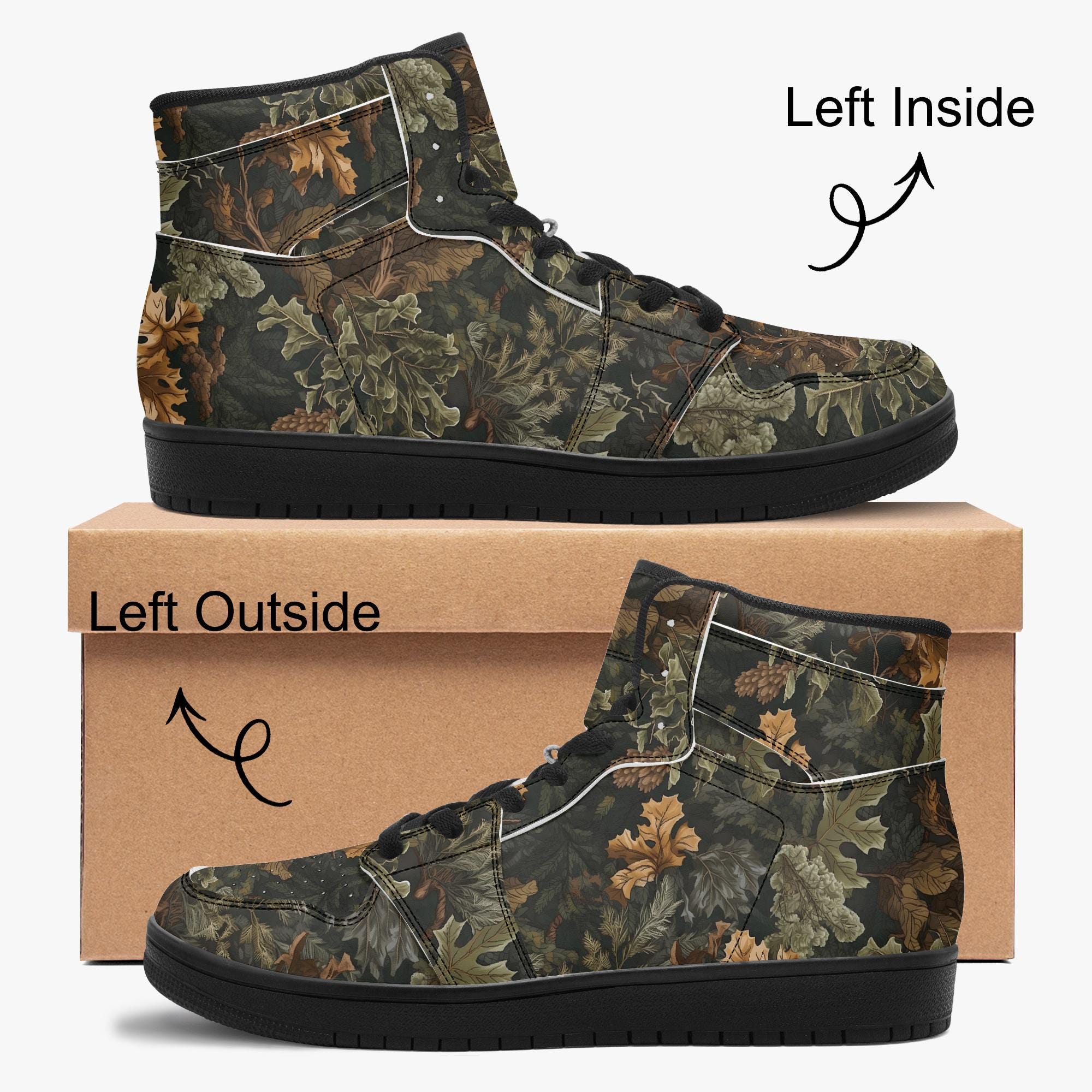 Forest Leaf High-top Sneakers – Nature-inspired Shoes With a Stylish ...