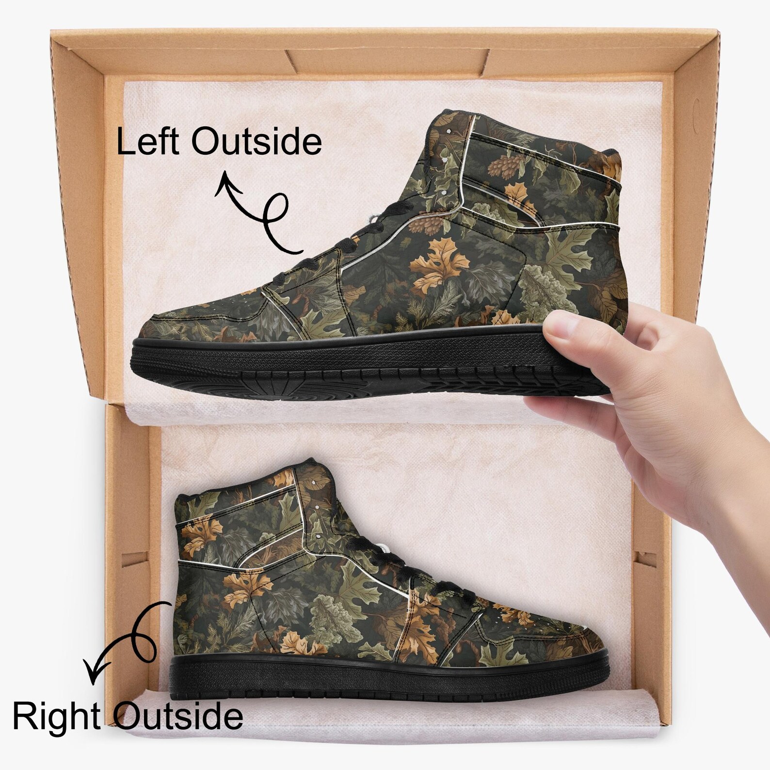 Forest Leaf High-top Sneakers – Nature-inspired Shoes With a Stylish ...
