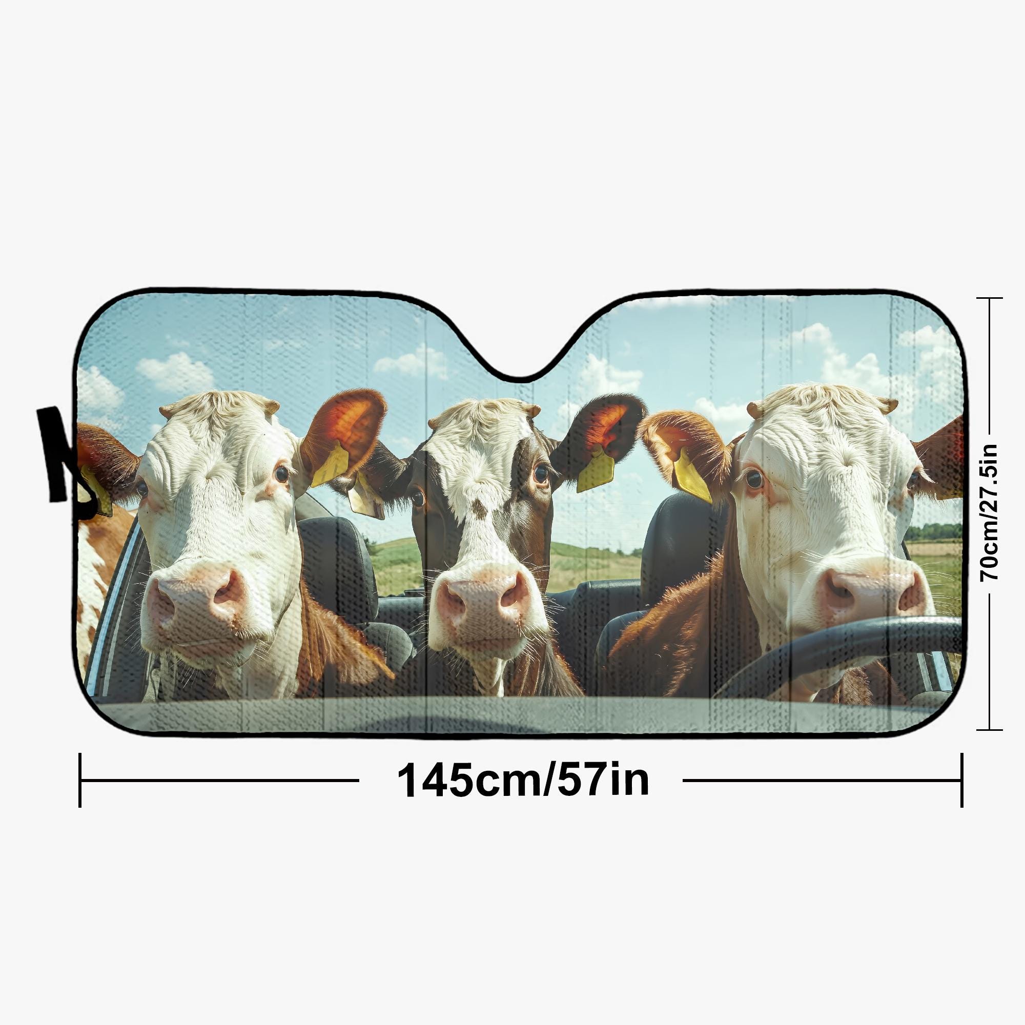 Cute and Stylish Cow-themed, Offering UV Protection for Your Windshield ...