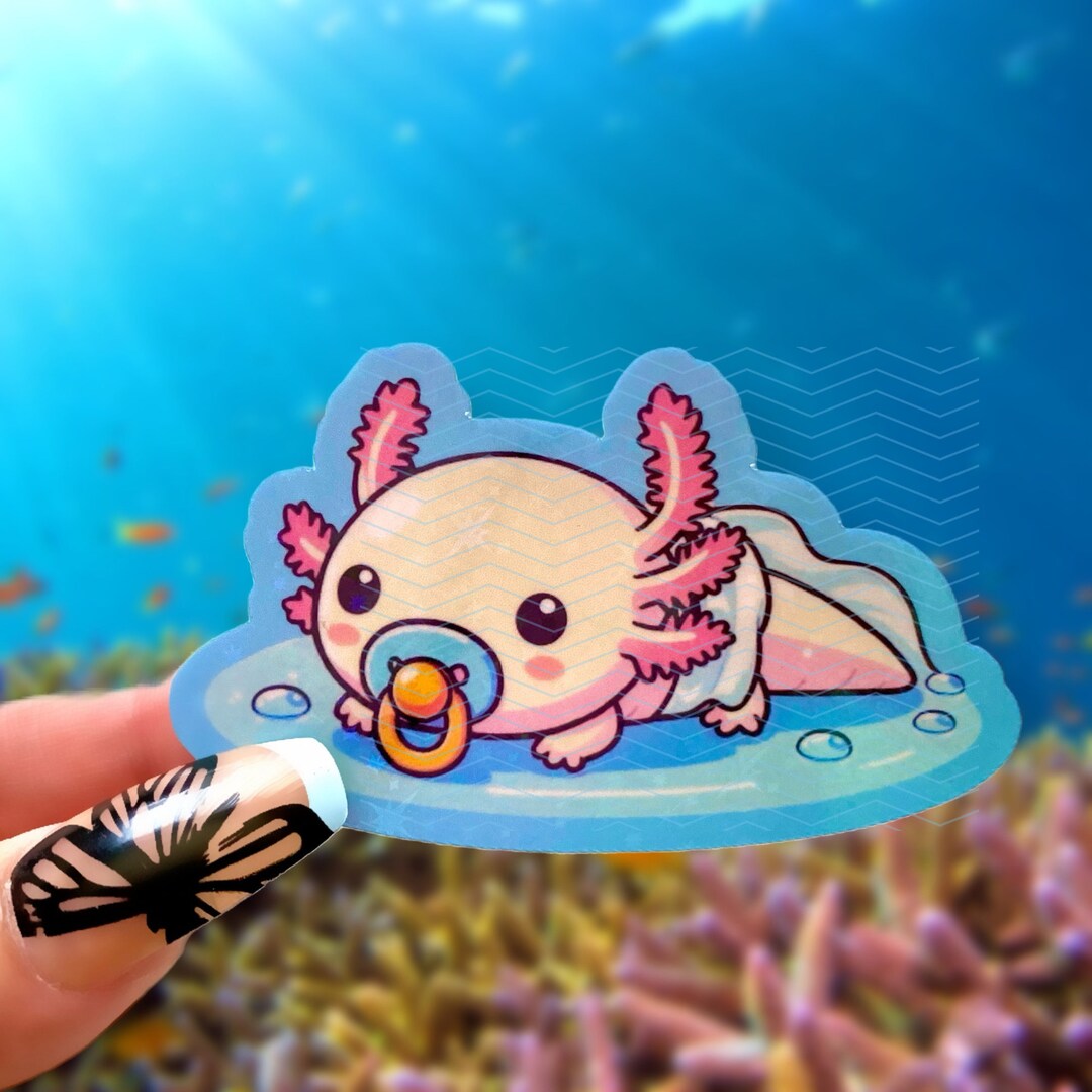 Baby Axolotl Sticker, Baby Boy Axolotl Sticker, Cute Axolotl Sticker ...