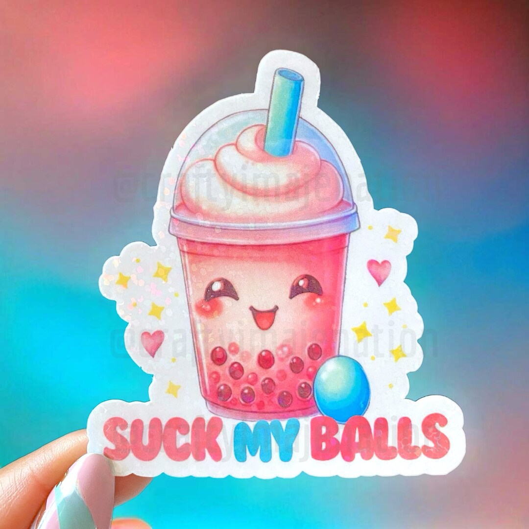 Cute Boba Sticker, Pink Boba Sticker, Bubble Tea Sticker, Kawaii Boba ...