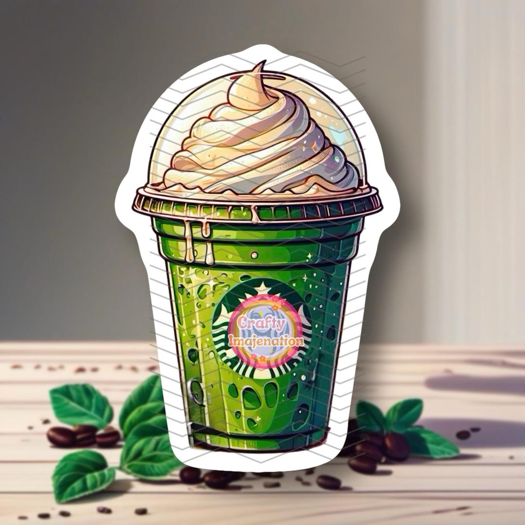 Iced Matcha Sticker, Starbies Matcha, Matcha Drink, Green Matcha ...