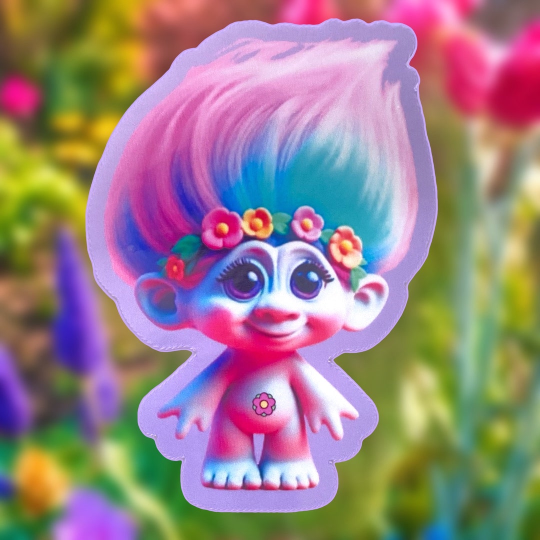 Y2k Troll Sticker, Floral Troll Sticker, Rainbow Troll Sticker, Kindle ...