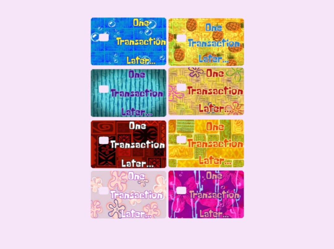 Under Sea Cartoon Credit Debit Card Sticker, Sponge Cartoon Credit ...