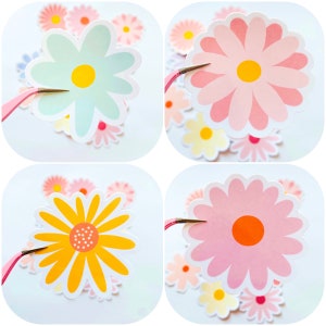 Daisy Stickers Sheet, Small Flower Stickers, Colorful Flower Stickers ...