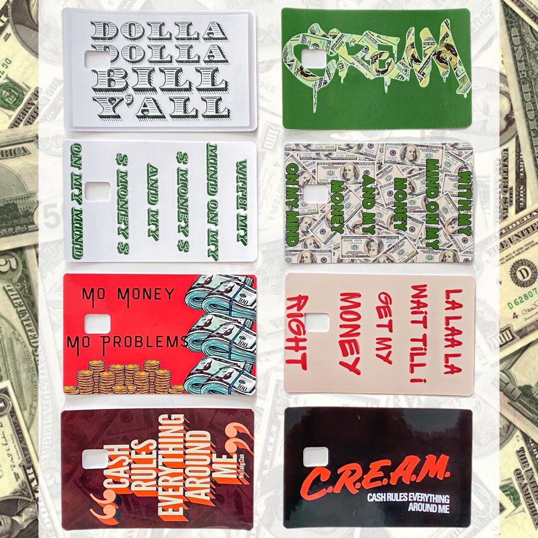 Song Lyrics Money Credit Debit Card Sticker, Cash Rules Money Credit ...