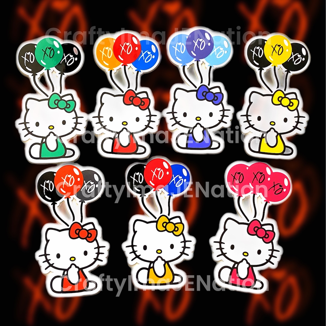 XO Sticker, Weeknd Kitty Sticker, Weeknd Sticker, Weeknd Balloons Kitty ...