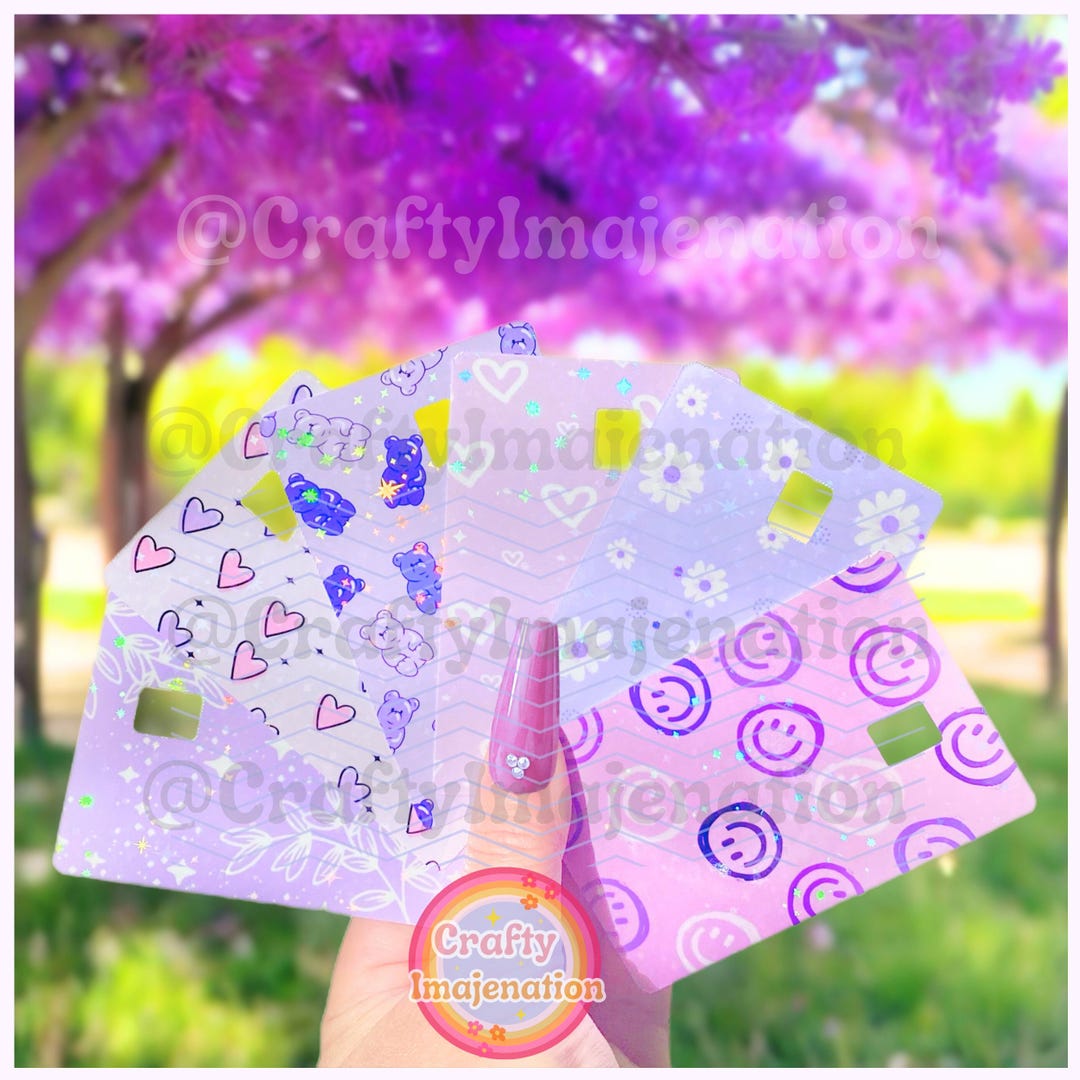 Purple Credit Debit Card Sticker, Purple Aesthetic Credit Card Sticker ...