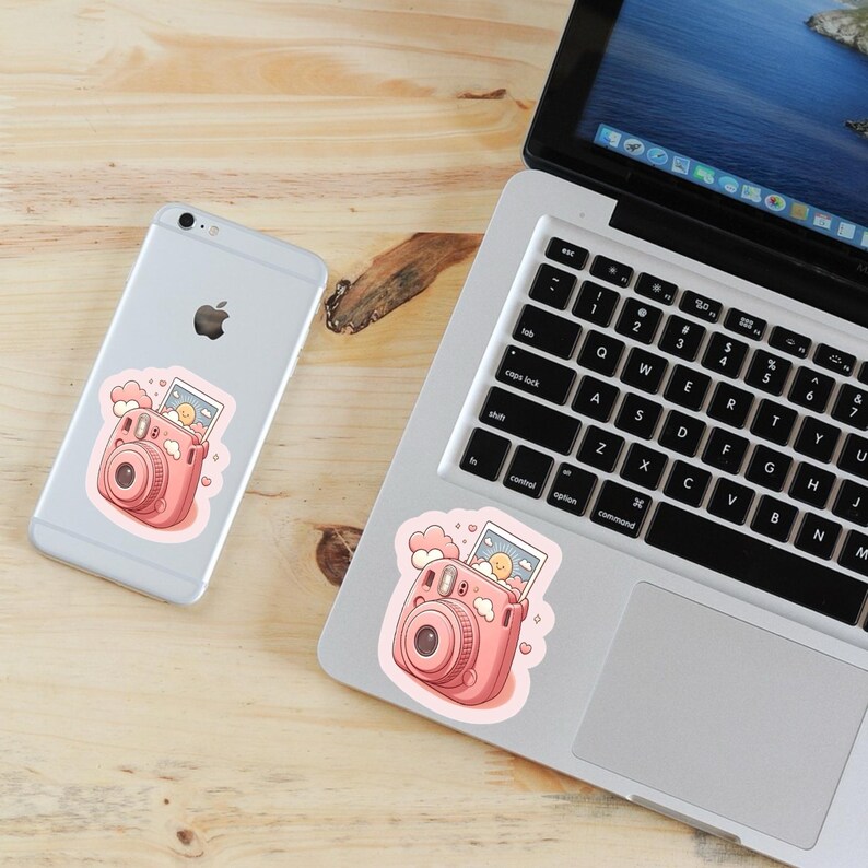 Pink Camera Sticker, Pink Insta Camera Sticker, Insta Camera Sticker ...