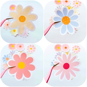 Daisy Stickers Sheet, Small Flower Stickers, Colorful Flower Stickers ...