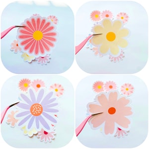 Daisy Stickers Sheet, Small Flower Stickers, Colorful Flower Stickers ...