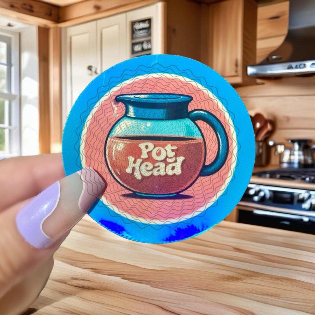 Pothead Sticker, Coffee Pot Sticker, Pot Head Sticker, Coffee Lover Sticker, Coffee Sticker - Etsy