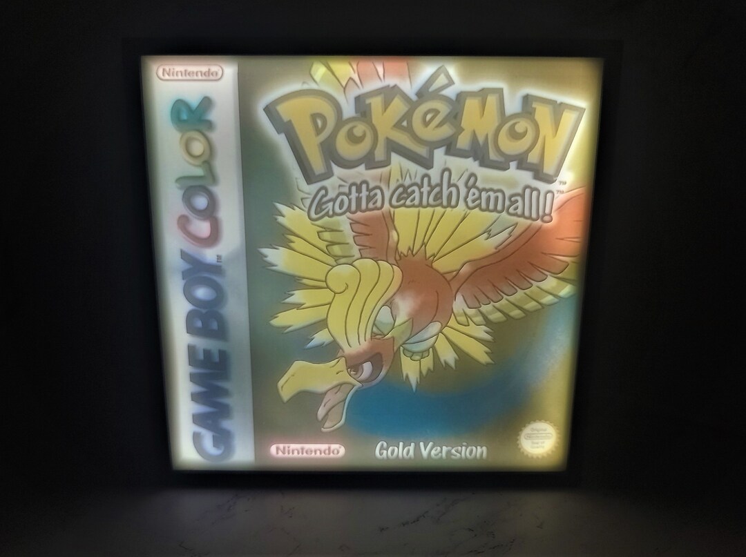 Pokemon Gold 3D Illuminated Shadow Box Video Game Art - Etsy