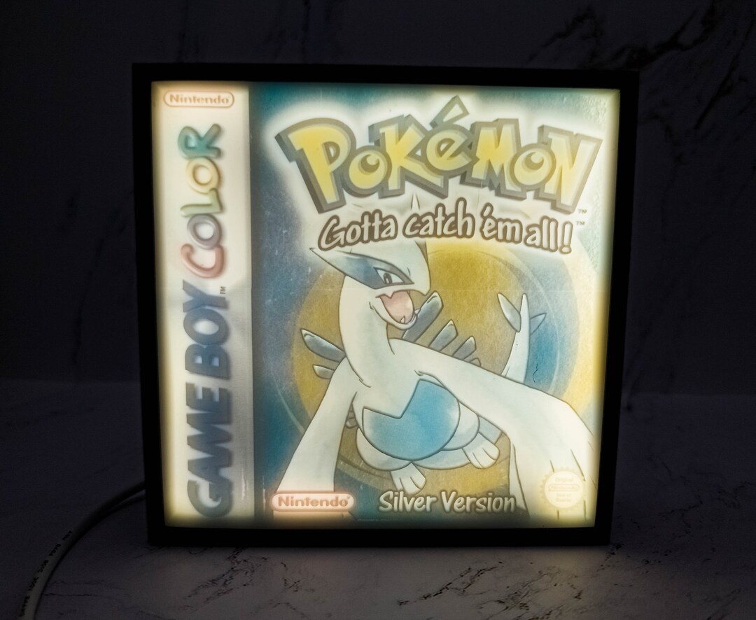 Pokemon Silver | 3D Illuminated Shadow Box | Video Game Art Decor ...