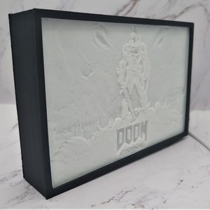 DOOM Eternal | 3D Illuminated Shadow Box | Video Game Art Decor Doom ...